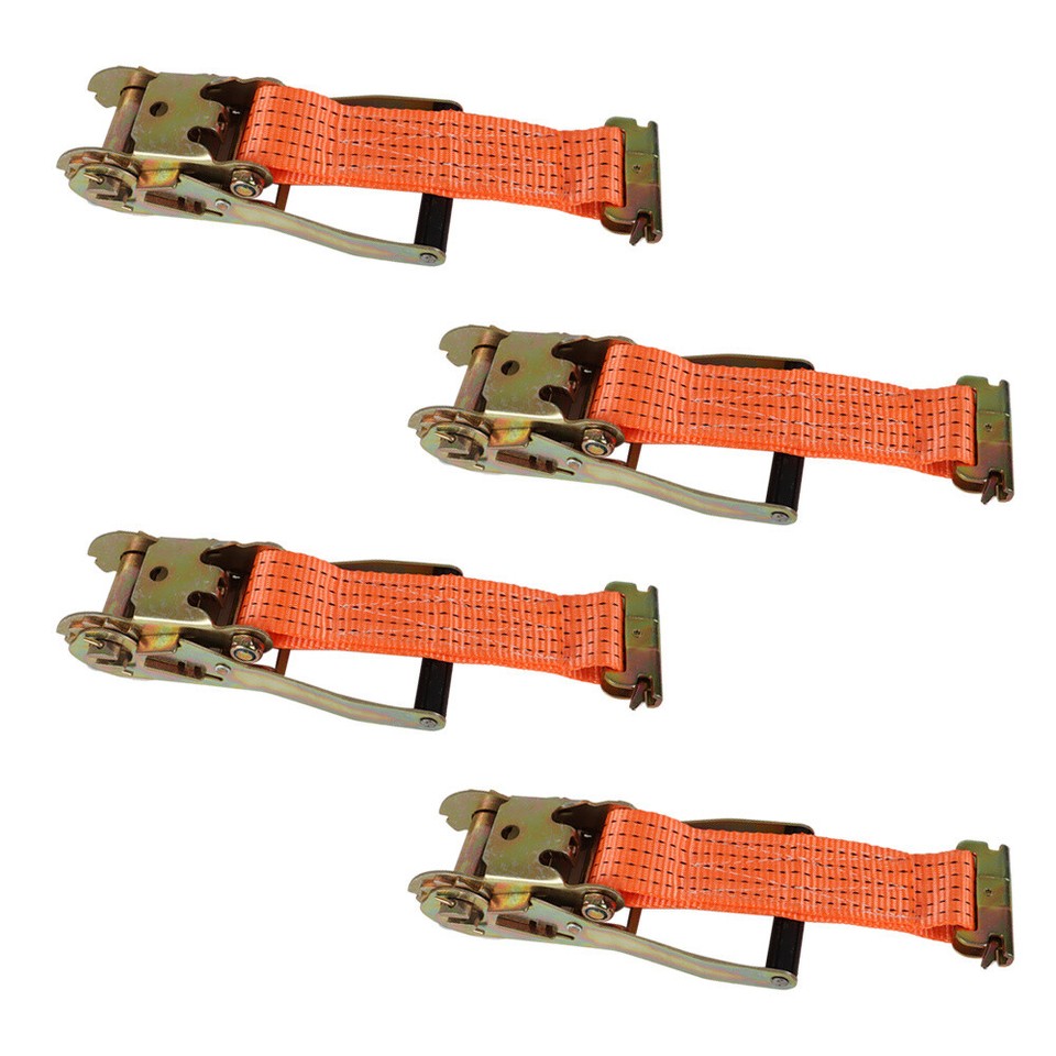 4 Pack E-Track Polyester Ratchet Straps Heavy Duty 2" x 15' 4400 Lbs ...
