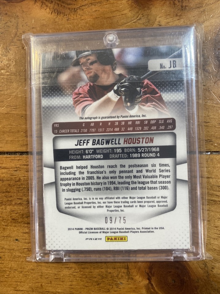 2014 Panini Prizm Silver Mojo Prizm Jeff Bagwell Auto Houston Astros 09 ...