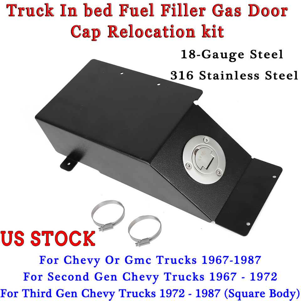 For 67-87 Chevy GMC K10 C10 Truck In Bed Fuel Filler Gas Door Cap ...