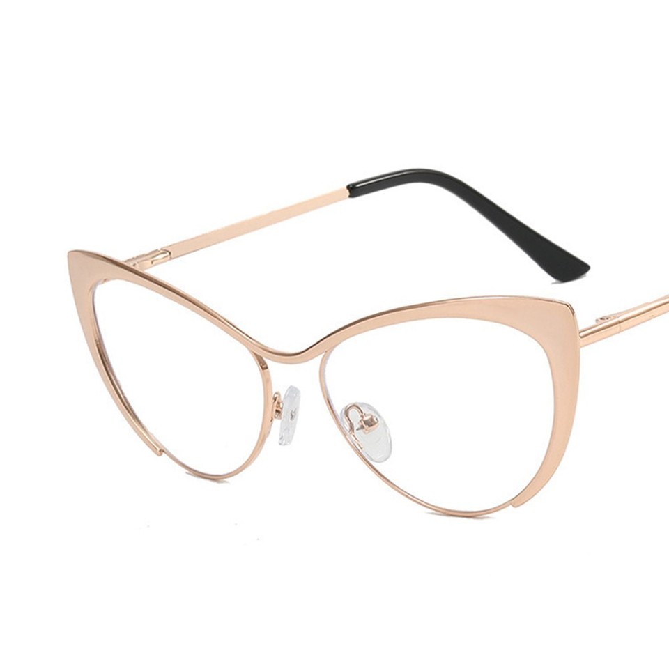 Cat Eye Glasses for Women with Metal Frame and Anti Blue Light Feature ...