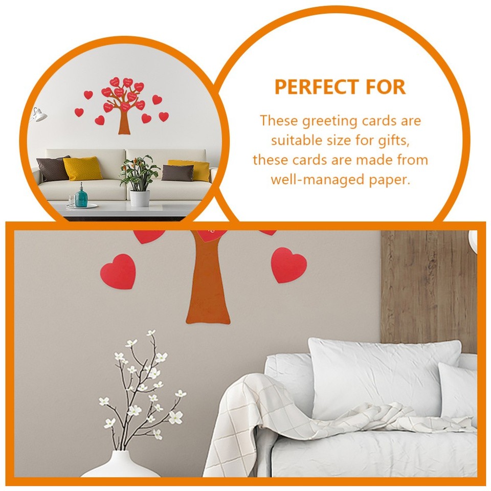 100 Pcs Love Greeting Card Heart Design Decoration Craft Blank Cards ...