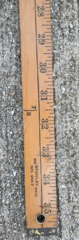 Vintage Stanley No. 214-T - 36 Inch Yard Stick Brass End Caps and Wood ...