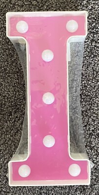 LED Marquee Letter Lights PINK Colored Letter I Light Up Alphabet Signs ...