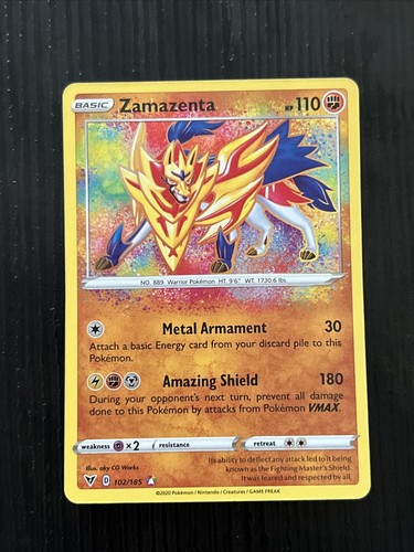 Zamazenta 102/185 Vivid Voltage Amazing Rare Holo Pokemon TCG Card NM ...
