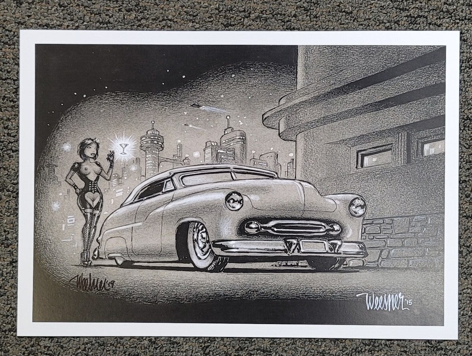 Out of Print Signed Keith WEESNER 1951 MERCury Chop Top Kustom vtg Lead ...