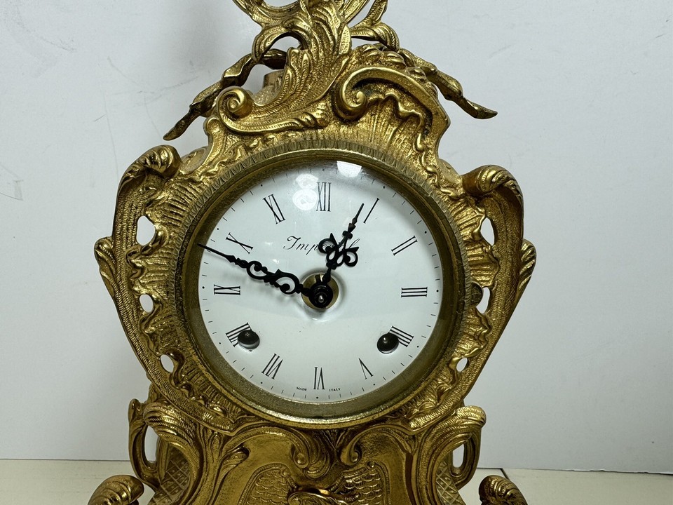 Vintage Imperial Franz Hermle Italian Mantle Clock 2 Jewels With Key ...