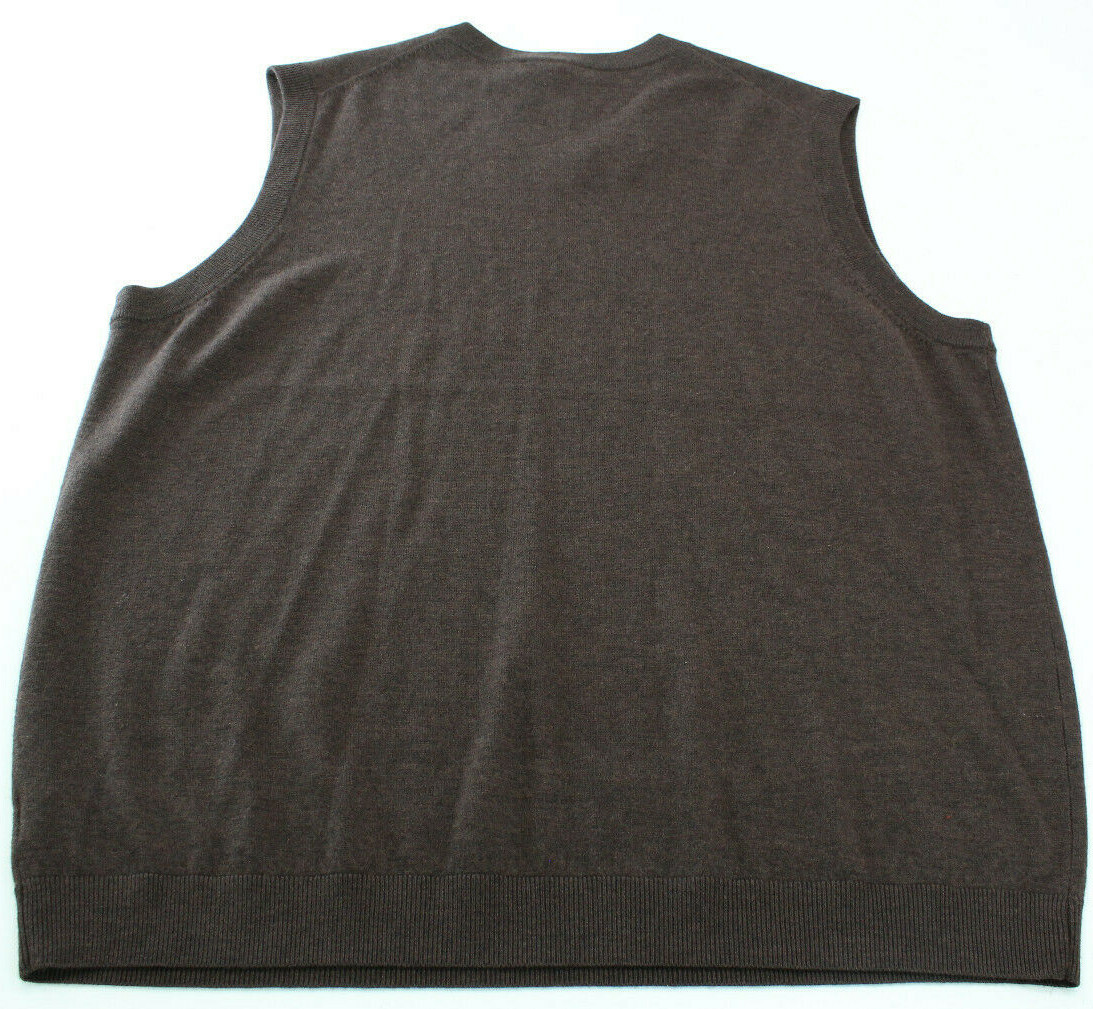 New Hart Schaffner Marx Brown Merino Wool Vest Sweater Men Size 3xt ...