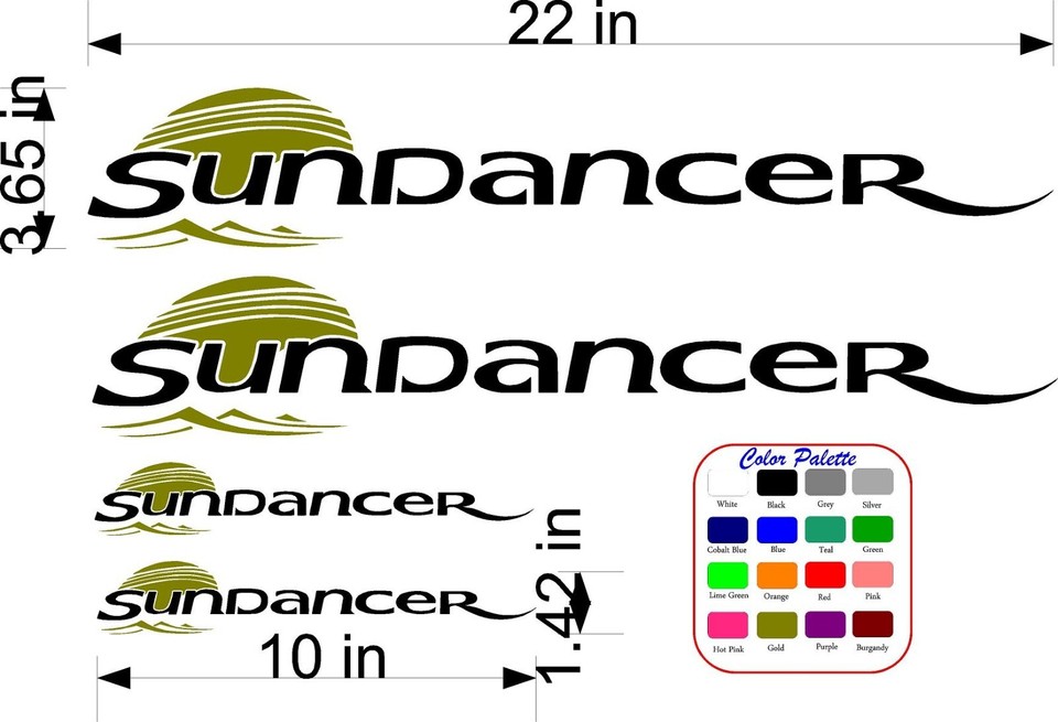 Kit of 4 SUNDANCER Sea Ray Boat Decals Graphic Kit | eBay