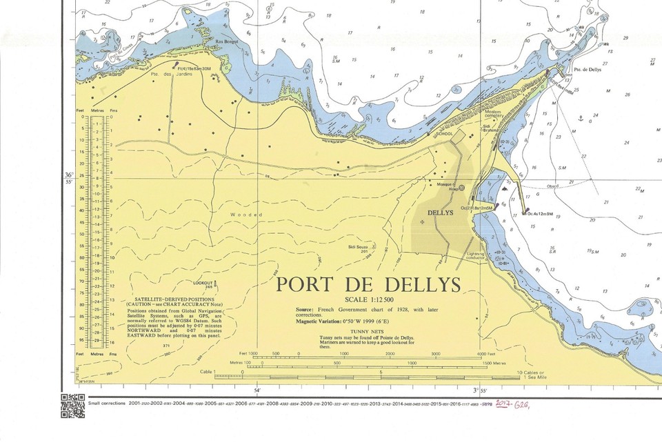 1710 Algeria Cherchell Dellys And Bejaia Chart Map Maritime Marine ...