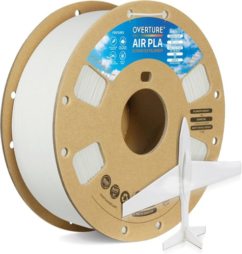 OVERTURE Air PLA Filament, Pre-Foamed Low-Density, Lightweight White | eBay