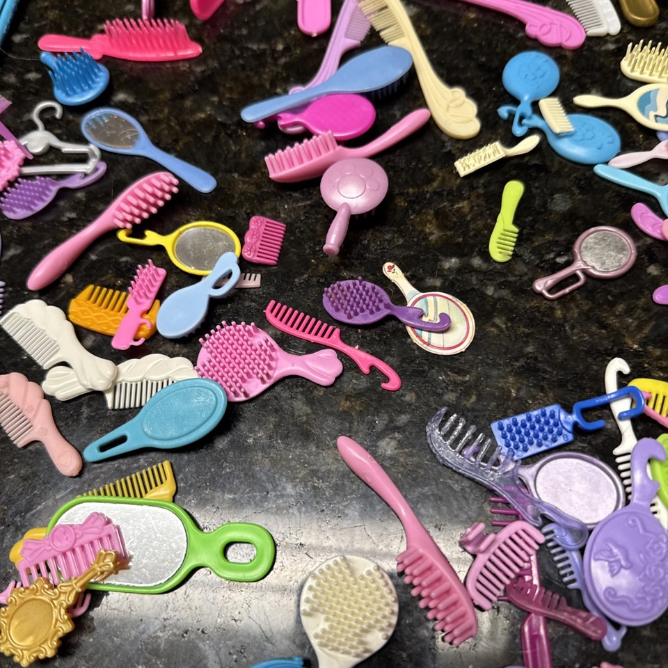 Vtg Barbie Mattel Hair Accessories Lot Brushes Combs Huge Lot Odds ...