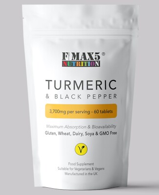 Turmeric Curcumin 1600mg PLUS Black Pepper Pills Tumeric Tablets - GMP ...