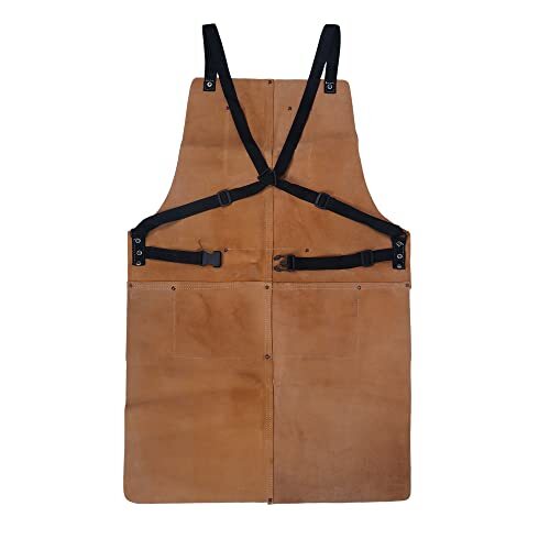 Welding Work Apron with 6 Tool Pockets Heat & Flame Resistant Apron 24 ...