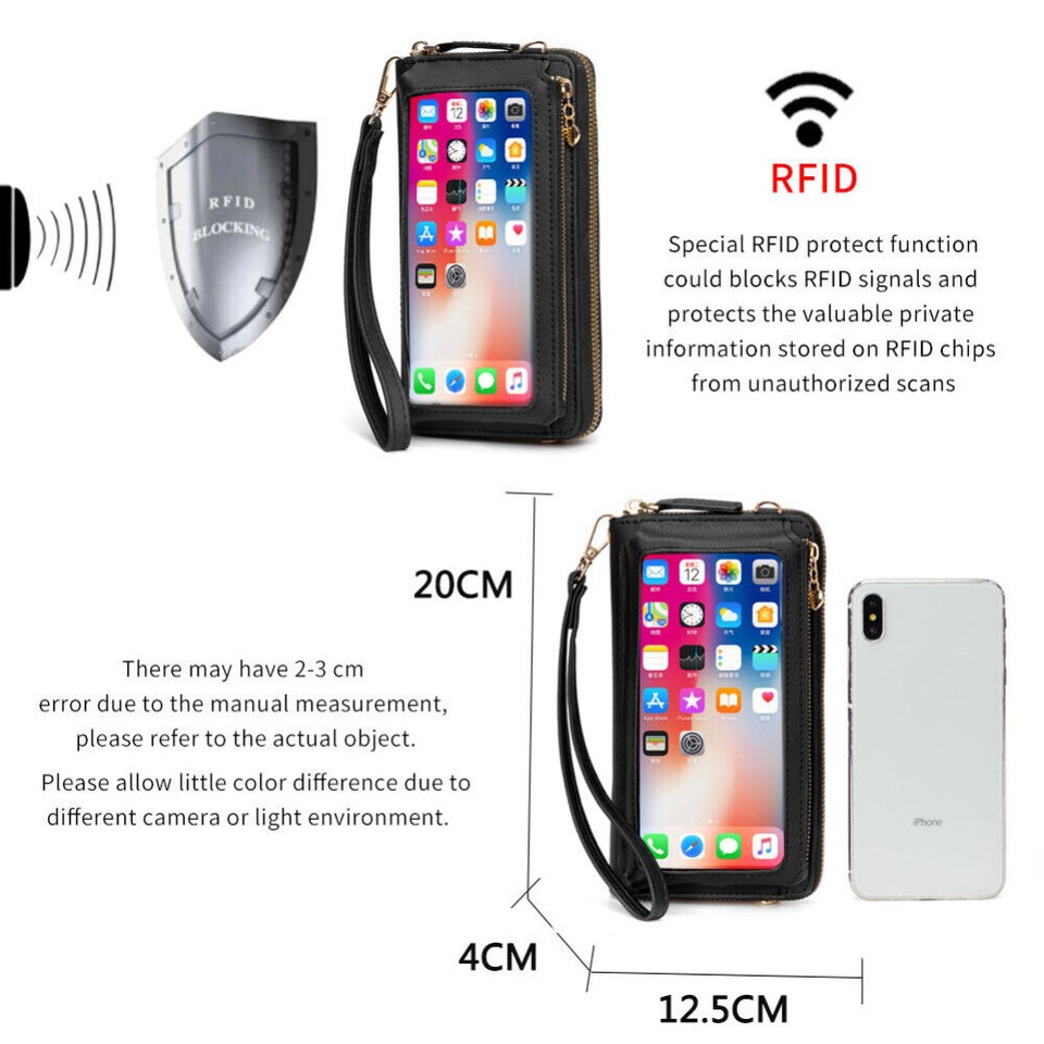 Touch Screen Bag Crossbody Cell Phone Purse Case Shoulder RFID Blocking ...