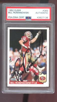 1992 Fleer #383 Bill Romanowski AUTO SIGNED Autograph Card PSA/DNA ...