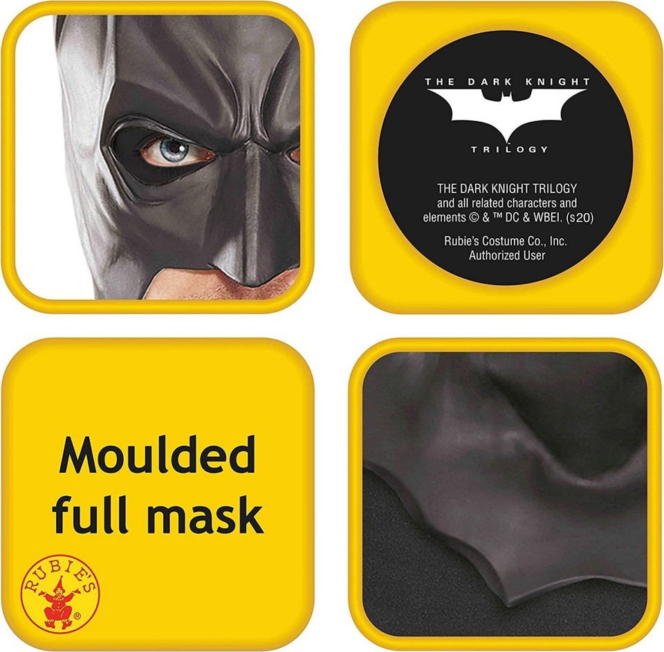 BATMAN MASK Cowl Adult Mens Full Overhead Dark Knight Rises Costume ...