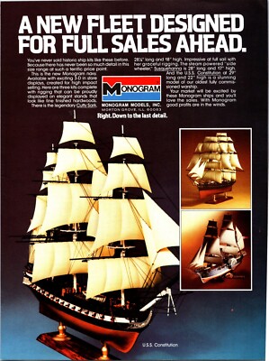 Monogram USS Constitution Model Boat Print Ad Ephemera Wall Art Decor ...
