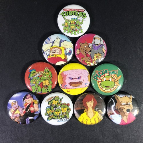 Teenage Mutant Ninja Turtles 1" Button Pin Set Cartoon Shredder ...