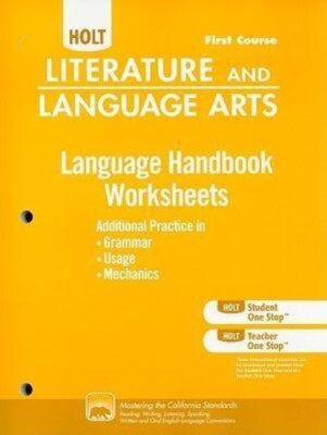 Holt Literature and Language Arts: Language Handbook Worksheets - First ...