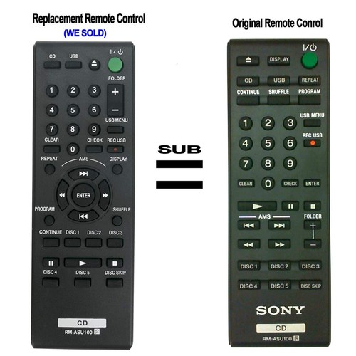 RM-ASU100 Replace Remote Control fit for Sony Compact Disc Player CDP ...