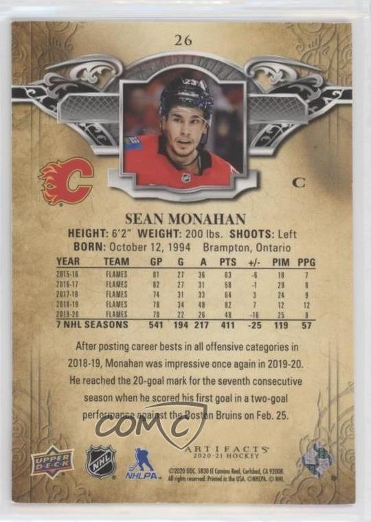 2020-21 Upper Deck Artifacts Autumn /75 Sean Monahan #26 | eBay