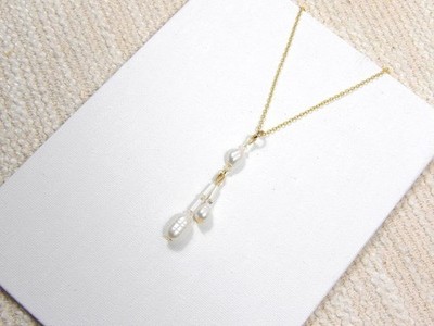 pearl necklace fine jewelry 14k Gold plaited chain and crystal beads ...
