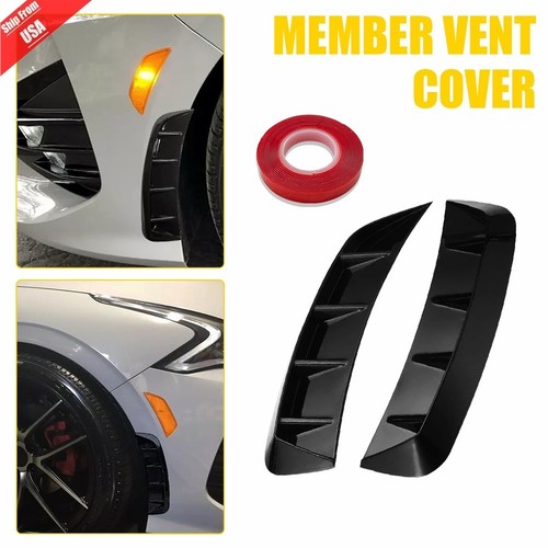 Universal Car Glossy Black Side Fender Air Vent Wing Cover Trim ...
