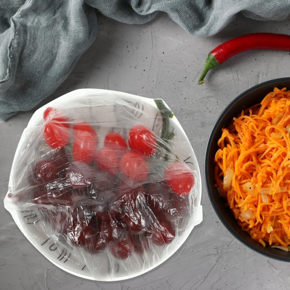 100-500Pcs Stretchable Food Covers PE Elastic Bowl Cling Film Storage ...