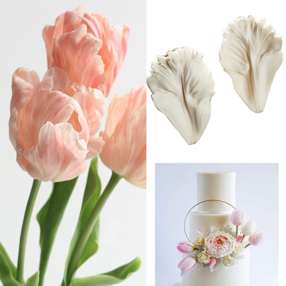 Tulips Silicone Fondant Mould Baking Cake Icing Decorating Flower ...