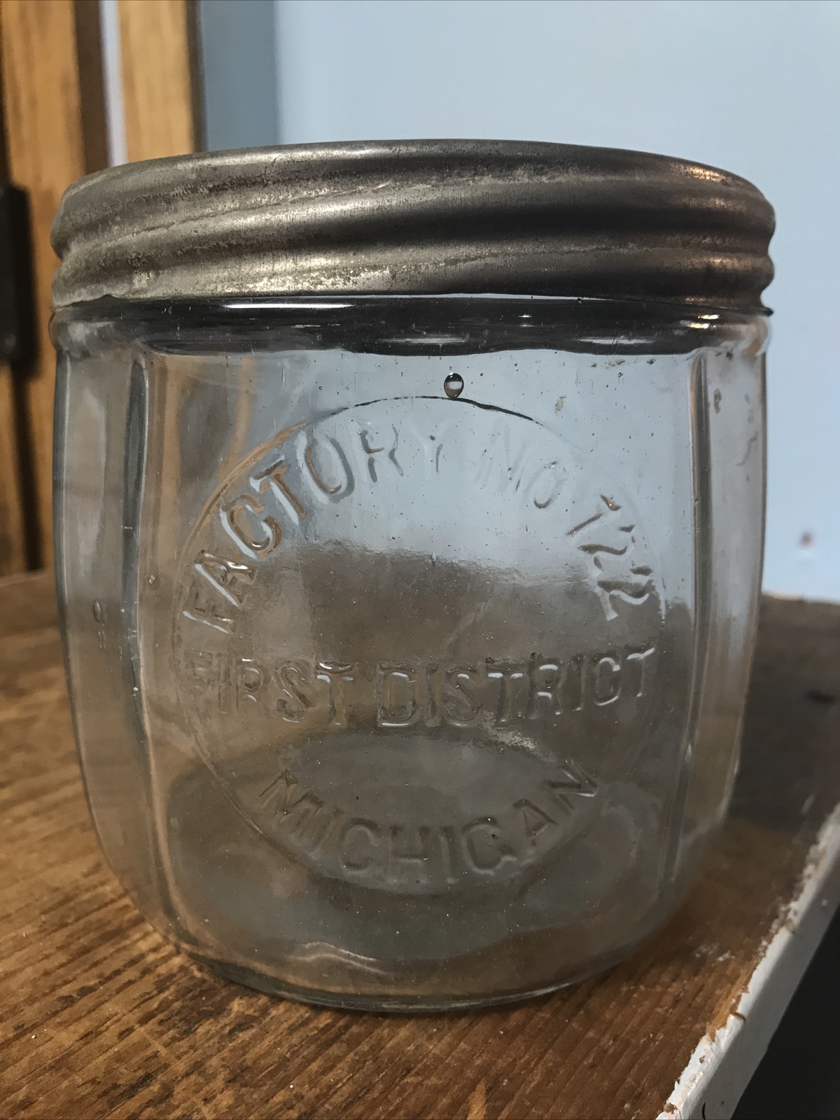 *READ* RARE Vintage Glass Cigar Jar Factory 722 Michigan Metal Lid ...