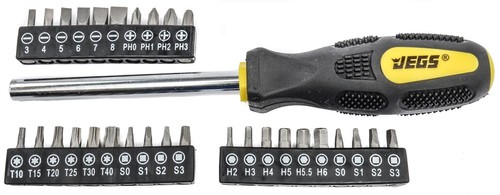 JEGS 69-pc Magnetic Screwdriver set Awls Torx Square Phillips Slotted ...