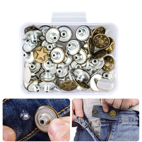 40 Set Snap Button Metal Snaps Buttons with Storage Box Portable ...