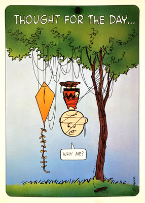 VINTAGE SNOOPY / PEANUTS 14" x 19-1/2" POSTER - Thought for the Day ...