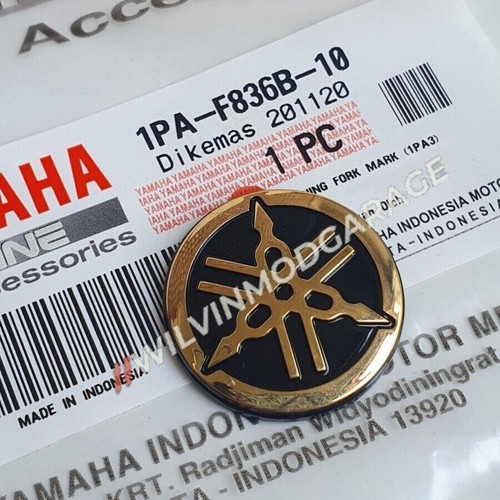 Genuine Parts Yamaha Tuning Fork Mark Emblem Logo GOLD 2.5 CM 1PA-F836B ...
