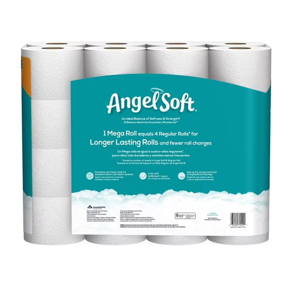 Angel Soft Mega Roll Toilet Paper, 32 pk./320 sheets per roll - FREE ...