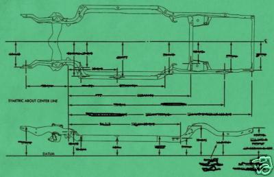 Frame Measurement Chart 68 69 70 71 72 Pontiac GTO Judge Lemans Tempest ...