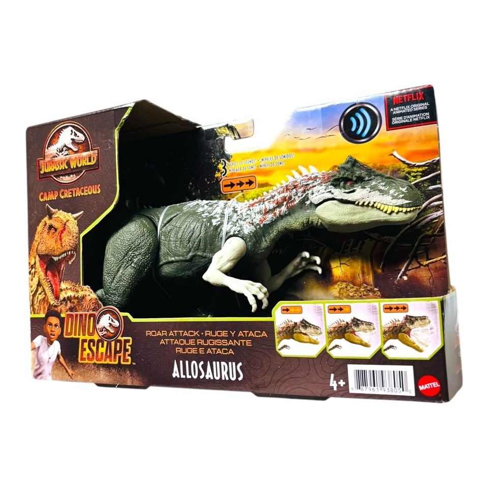 Jurassic World Allosaurus Camp Cretaceous Roar Attack Figure Roarivores ...