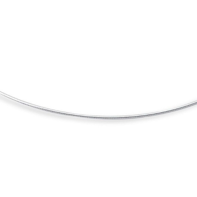 1mm Round Omega Chain Necklace Real Solid 14K White Gold Screw Off Lock ...