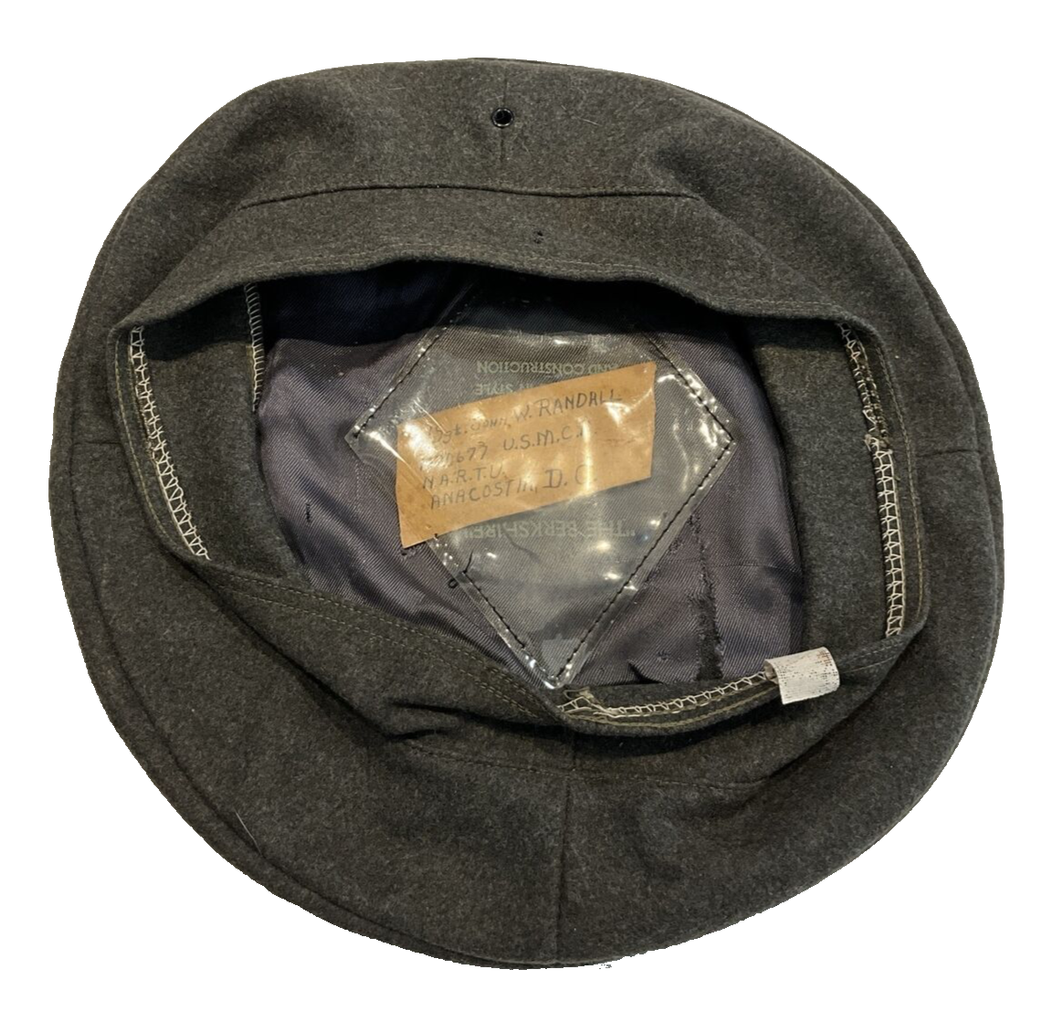 Named Original WWII ERA USMC Visor Cap Cover U.S. Marines Corps Wool Sz ...