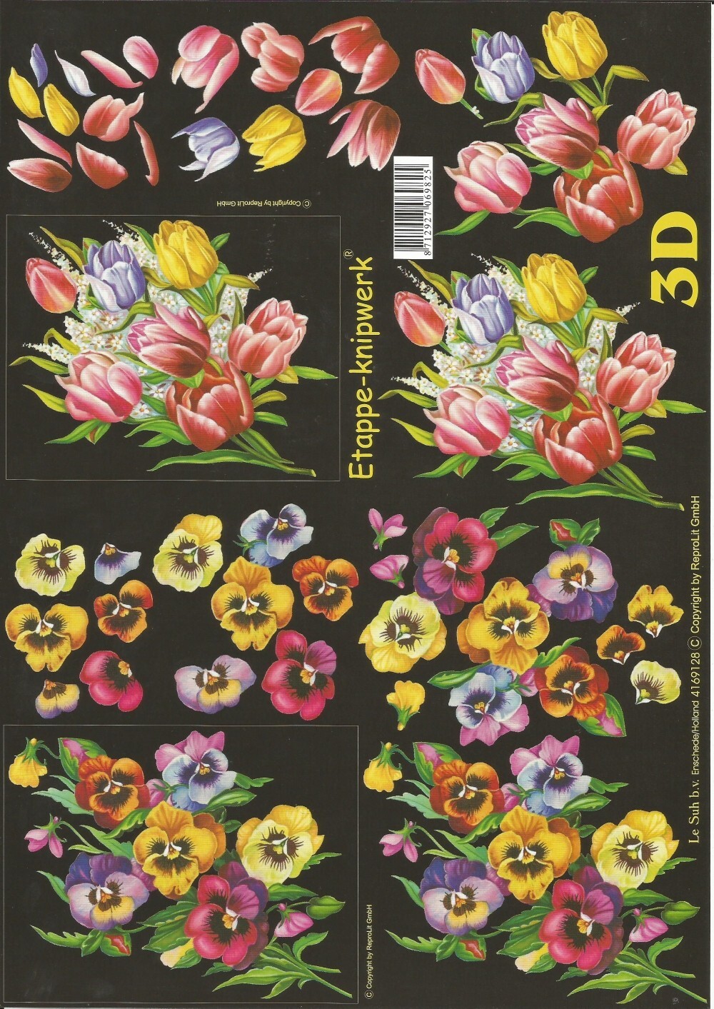 3D-Bogen - Veilchen und Tulpen - 4169.128 - LeSuh - Schneidebogen ...