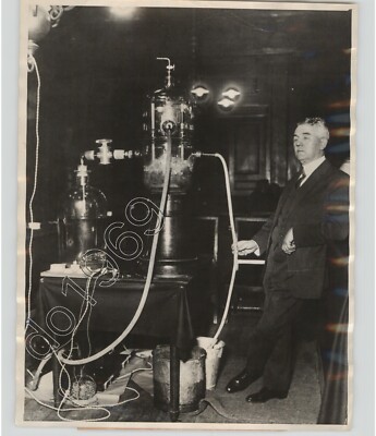French Scientist CLAUDE GEORGES Stands In Front New Invention. 1926 ...