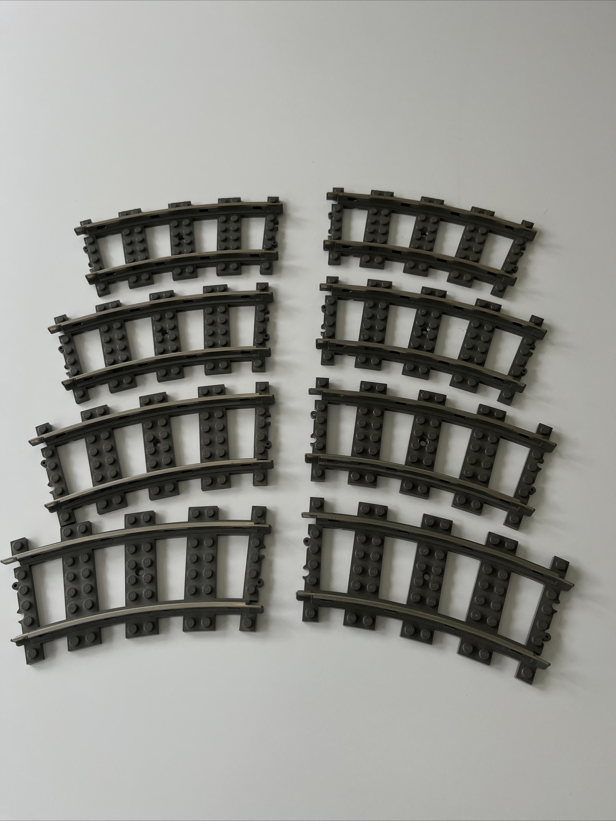 LEGO 4520 9v CURVED RAIL TRACKS SET 8 PIECES Full Corner, | eBay