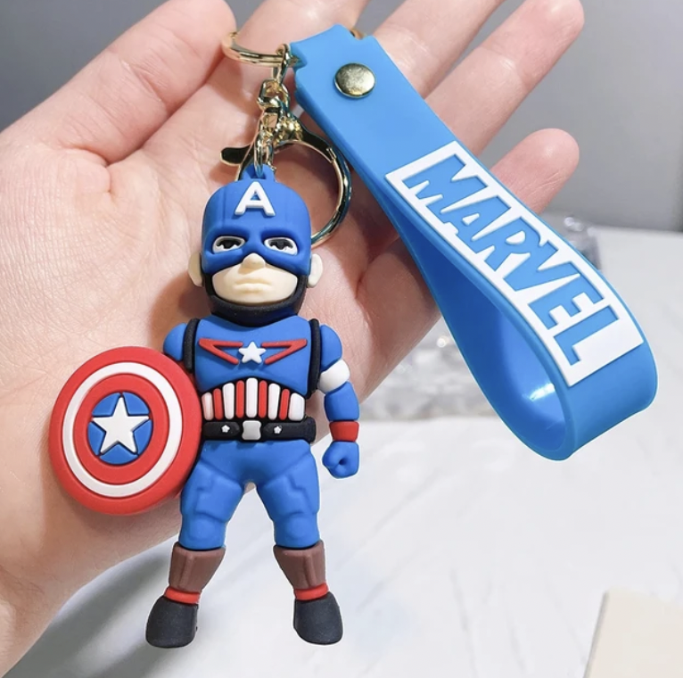 Marvel Characters 3D Rubber Keychain Keyring Bag Charm Car/House Keys ...