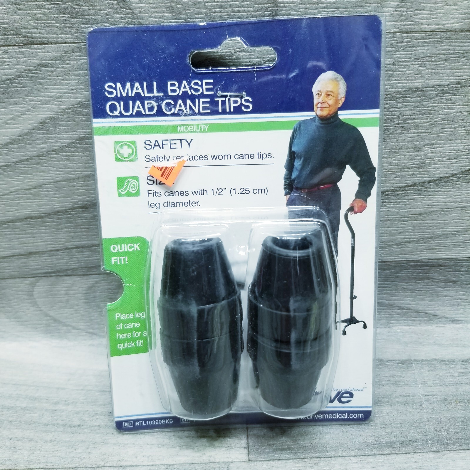 Drive Medical Small Base Quad Cane Tips, Black 1/2" | eBay