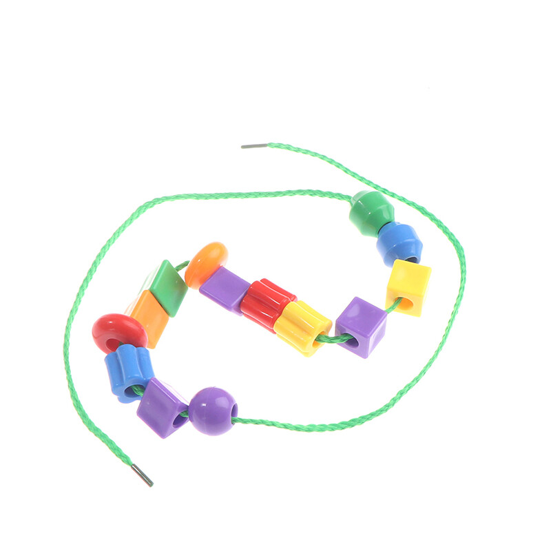 50pcs Kids Beads Toys Geometric Stringing Threading Beads Game ...