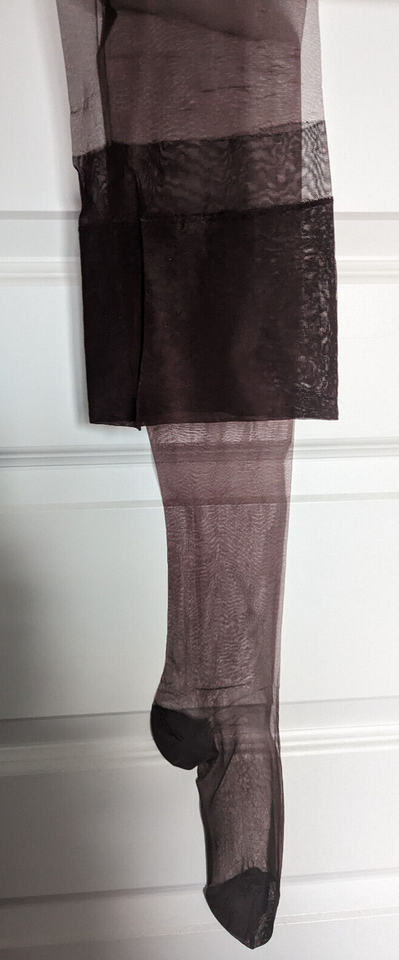 Ultra-Sheer FLAT KNIT Stockings DARK BROWN RHT - Size M | eBay