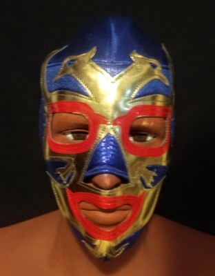 DOS CARAS GOLD!! WRESTLING/LUCHADOR MASK!! blue/gold/red. AWESOME ...