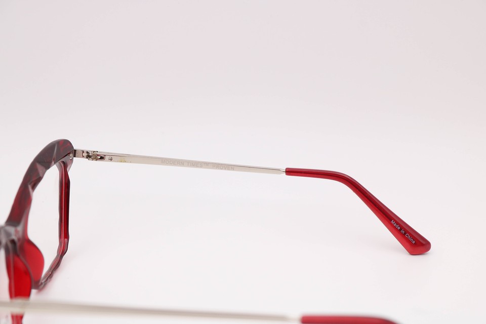 Modern Optical Times Proven Ruby/Silver Cat Eye Eyeglasses Frames 53-16 ...