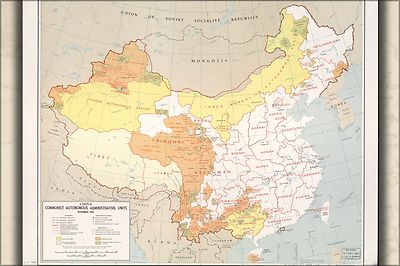 Poster, Many Sizes; Cia Map Of China, Administrative Units 1958 | eBay