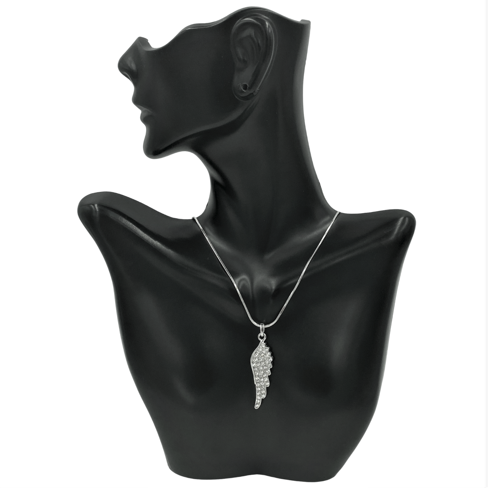 Crystal Angel Wing Pendant Necklace White Gold | eBay